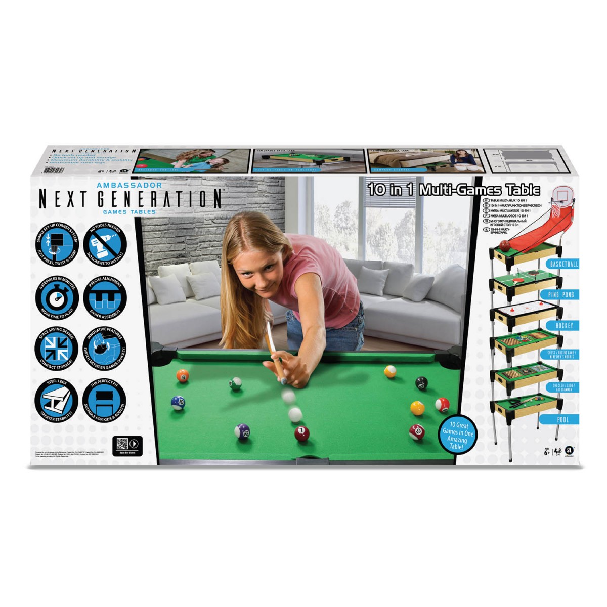 36" (92cm) 10-in-1 Games Table - Games Tables