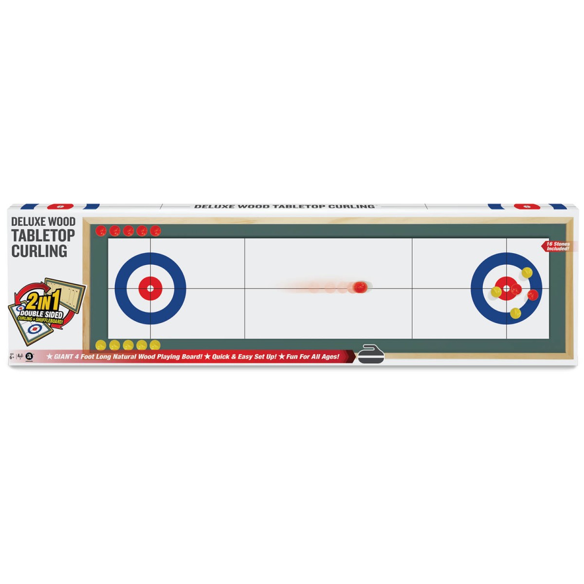 Deluxe Wood Tabletop Curling - Family Games