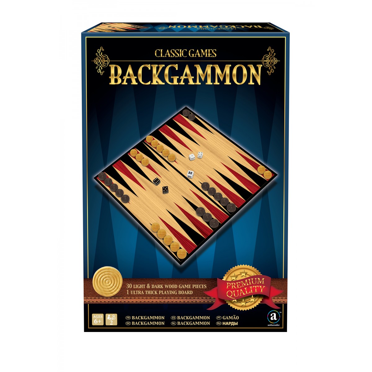 Deluxe Wood Backgammon in Gift Box